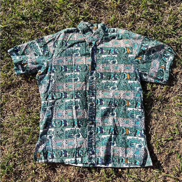 Kahala | Shirts | Kahala Mens L Green Tropical Hawaiian Print Buttonup ...